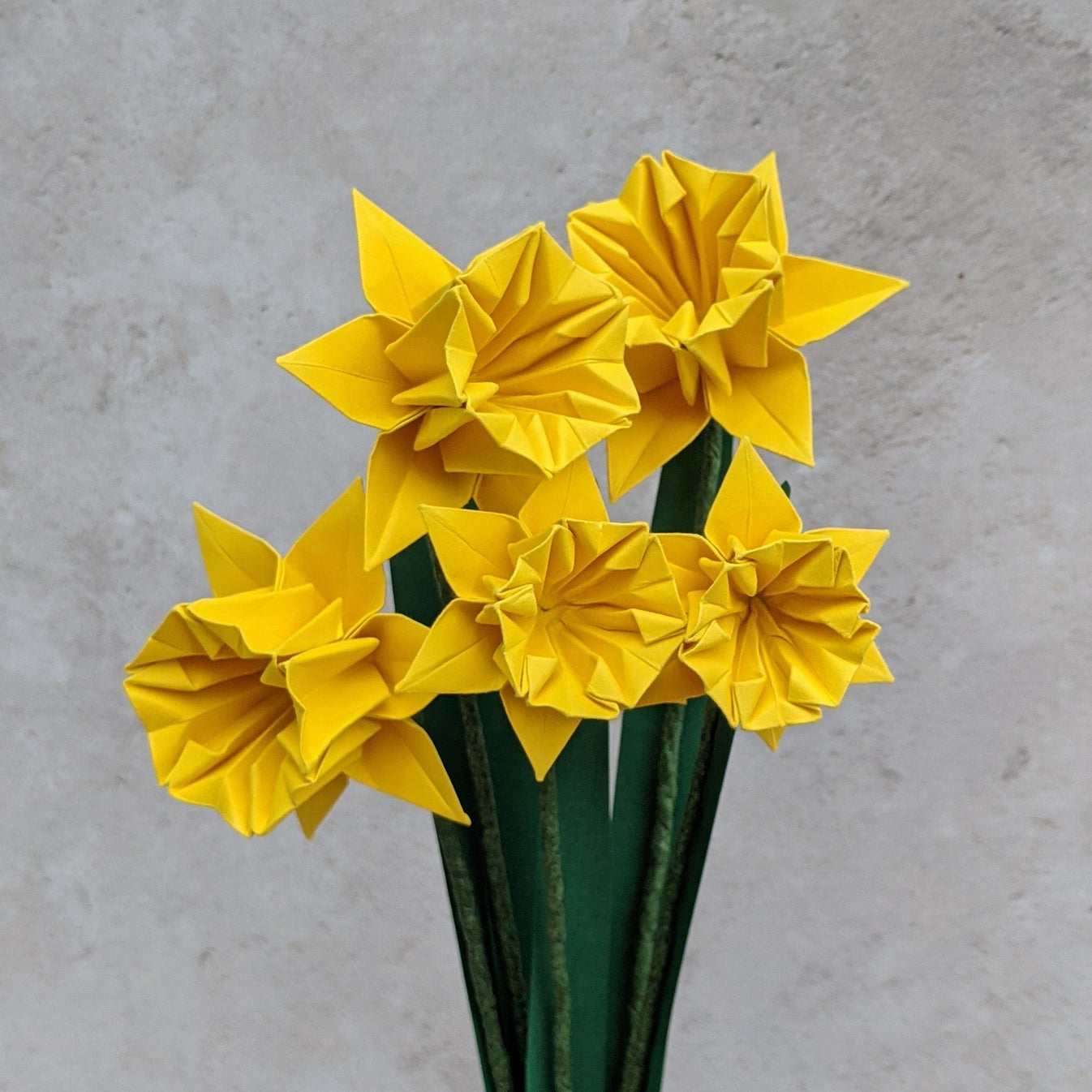 Bouquet of ten origami paper daffodils – Origami Blooms
