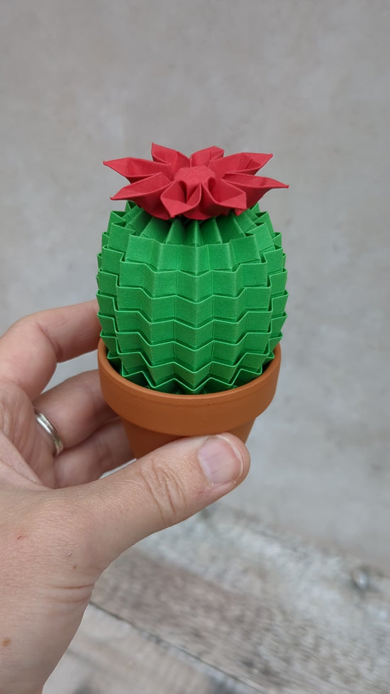 Mini green origami faux cactus plant – Origami Blooms